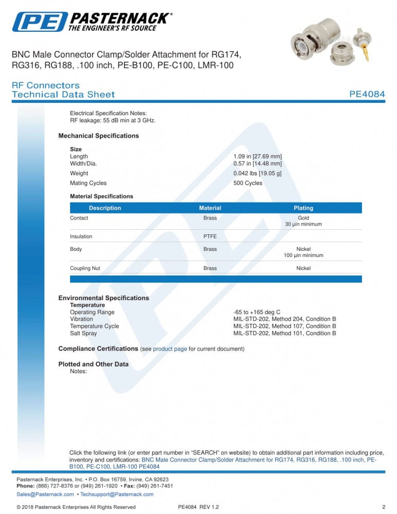 PE4084 technical datasheet page 2