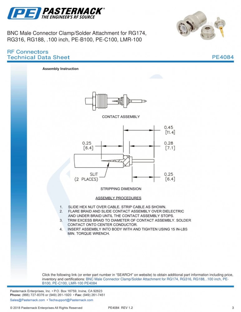 PE4084 technical datasheet page 3