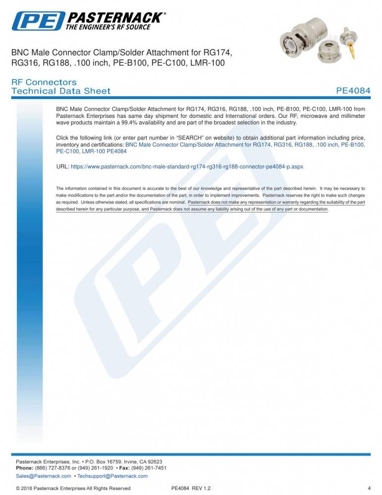 PE4084 technical datasheet page 4