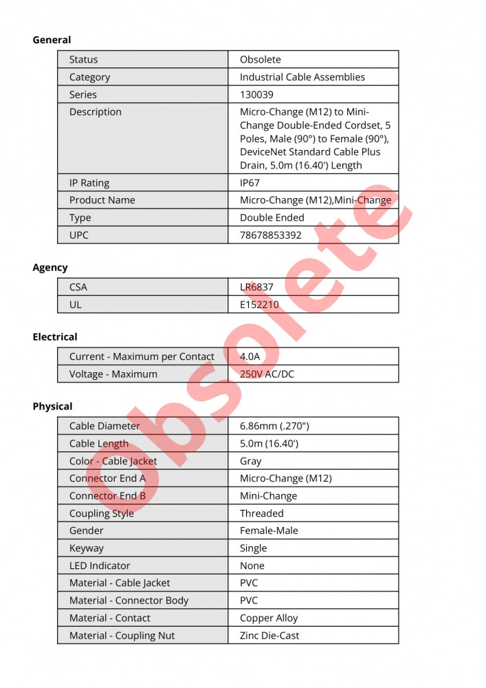 Technical document page 2 for Molex 1300390218