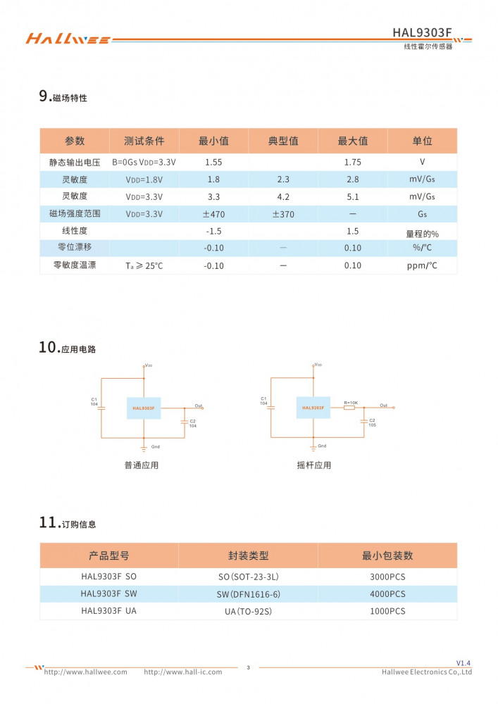 HAL9303F technical document page 3