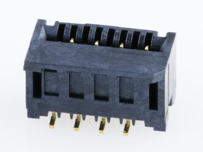 Easy-On FFC/FPC Connector, 0.50mm Pitch, Surface Mount, Vertical, Non-ZIF, Reverse Footprint, Tin Bismuth Plating, Long Terminal Type, Black, 8 Circuits