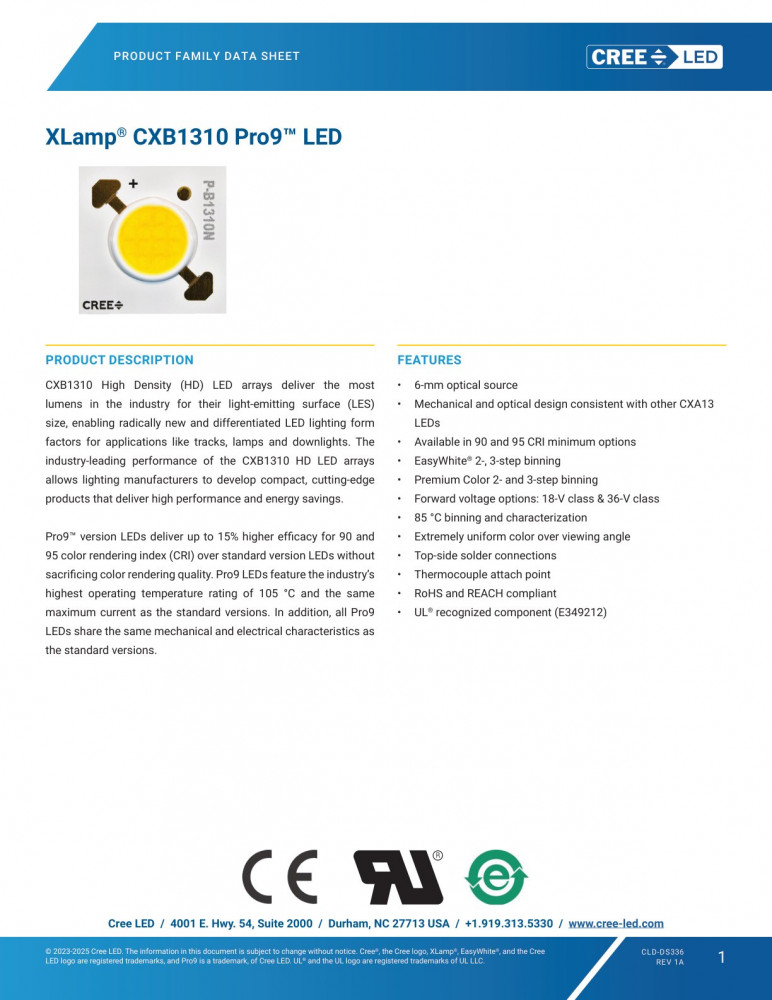 CXB1310 Pro9 technical document page 1