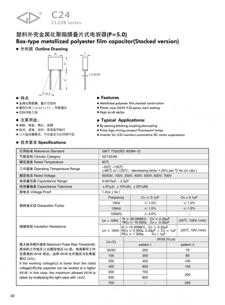 C24 capacitor datasheet page 1