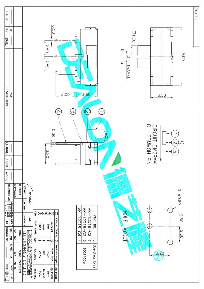 DEALON MK-12D18-G2 technical drawing