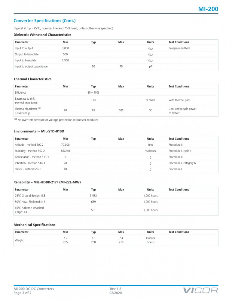 MI-262-MW technical document page 3