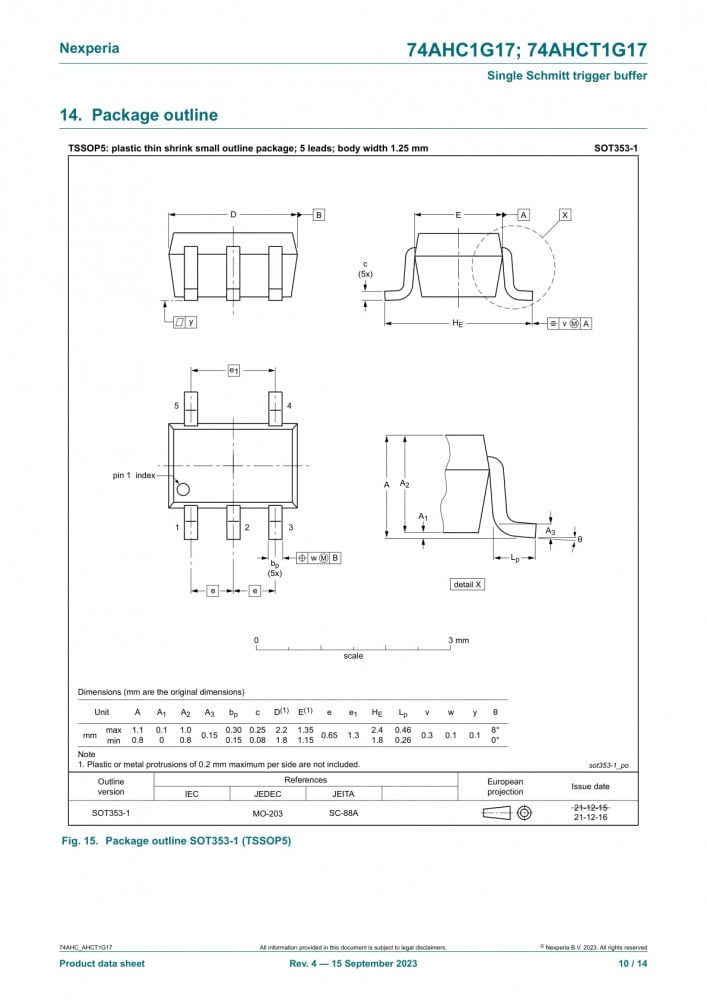 74AHCT1G17GWH datasheet page 10