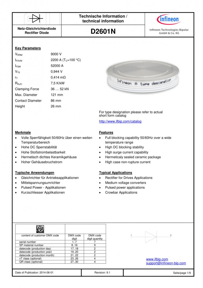 D2601N90T datasheet page 1