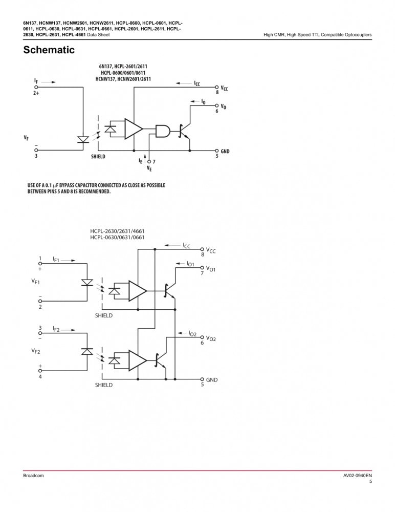 HCPL-2601 family datasheet page 5