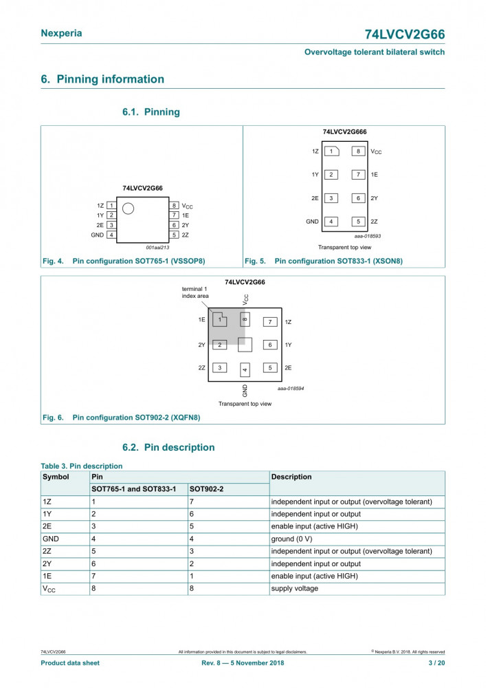 74LVCV2G66GM,125 technical document page 3