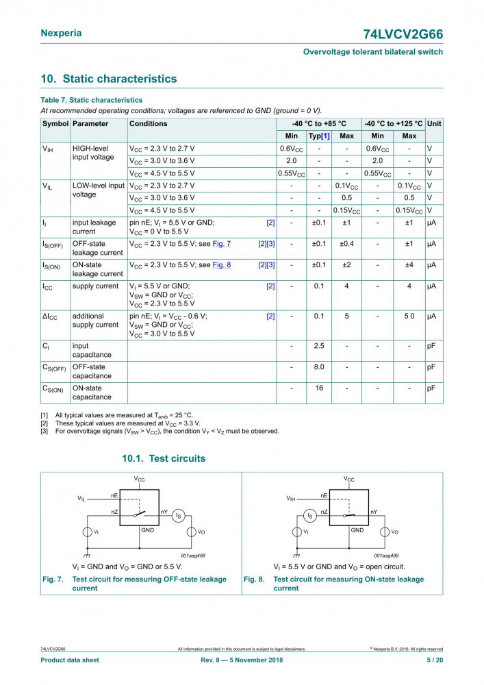 74LVCV2G66GM,125 technical document page 5
