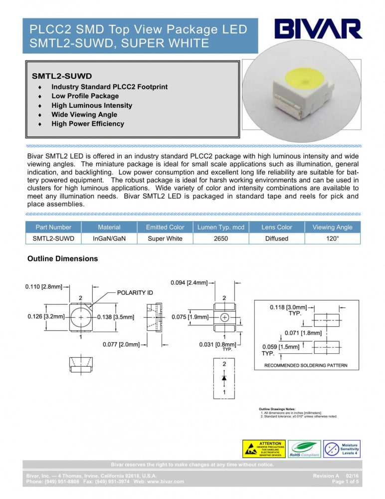 SMTL2-SUWD datasheet page 1