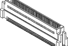 0.635mm Pitch SlimStack Header, Surface Mount, Dual Row, Vertical Stacking, 10.00 and 16.00mm Stacking Heights, 40 Circuits, with Tube Packaging