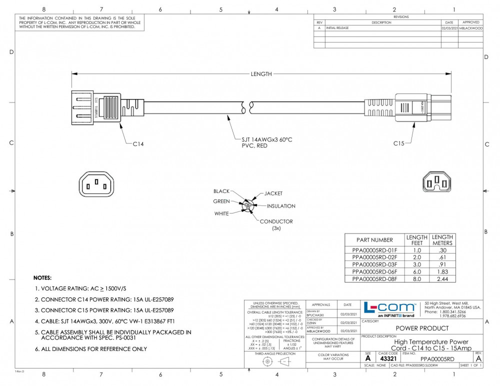 PPA00005RD product drawing
