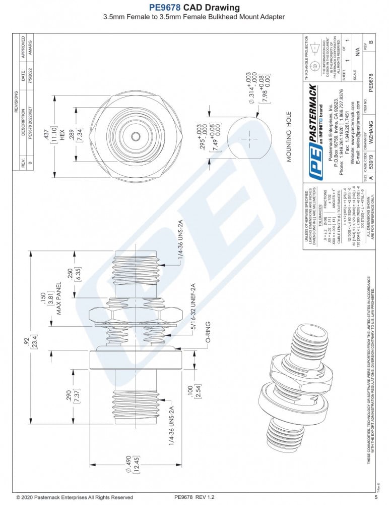 PE9678 technical datasheet page 5