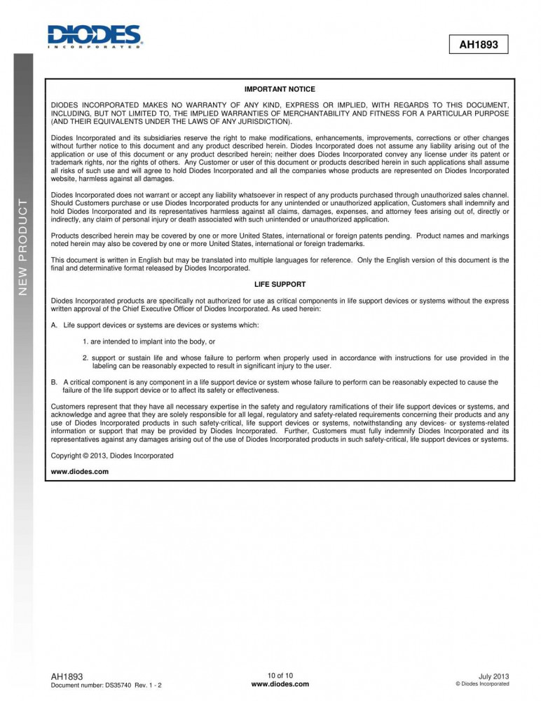 AH1893 datasheet page 10