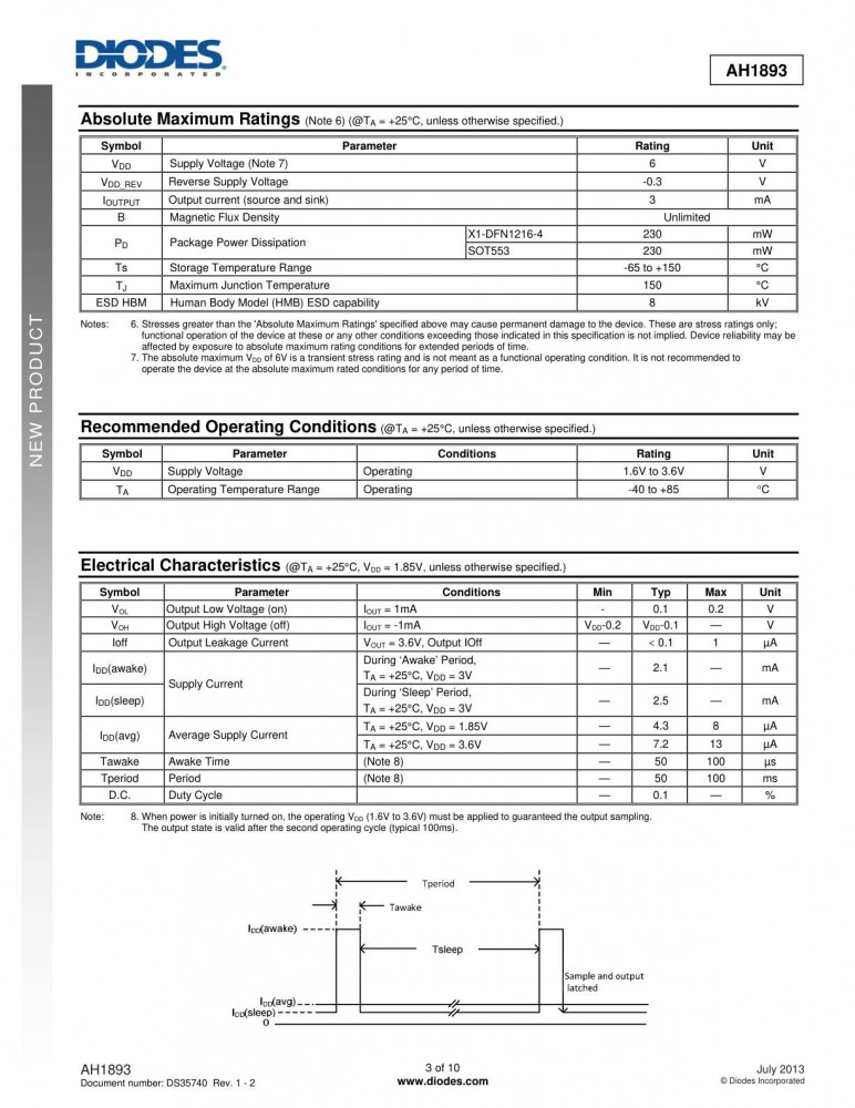 AH1893 datasheet page 3