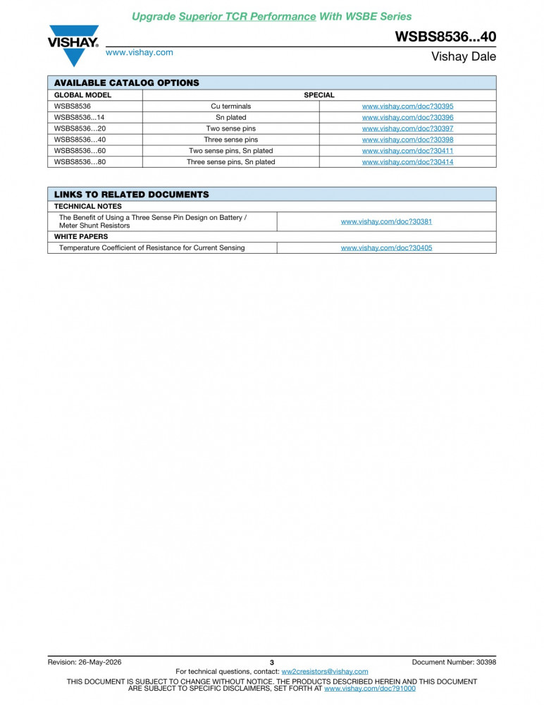 WSBS8536 datasheet page 3