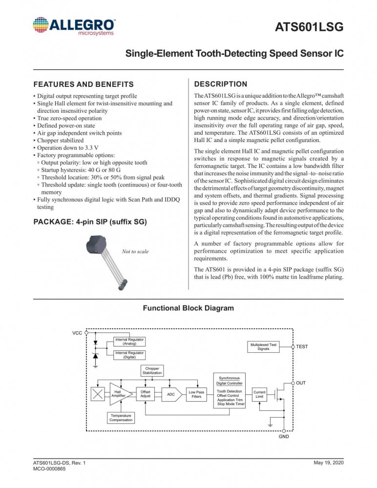 ATS601 datasheet page 1
