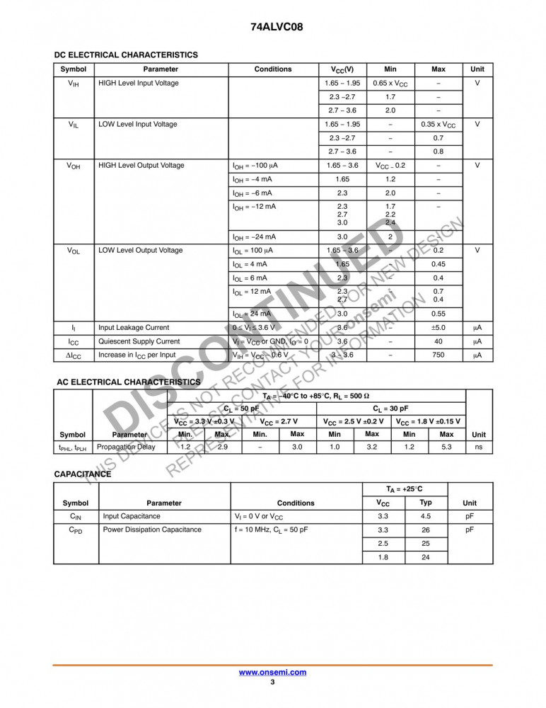 74ALVC08 datasheet page 3