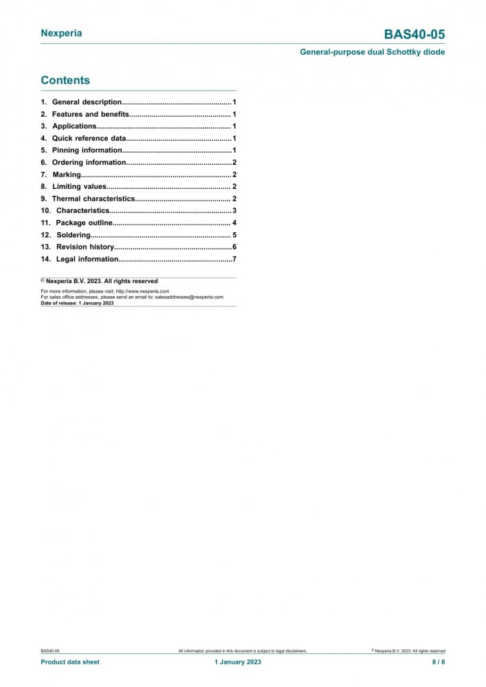 BAS40-05 datasheet page 8