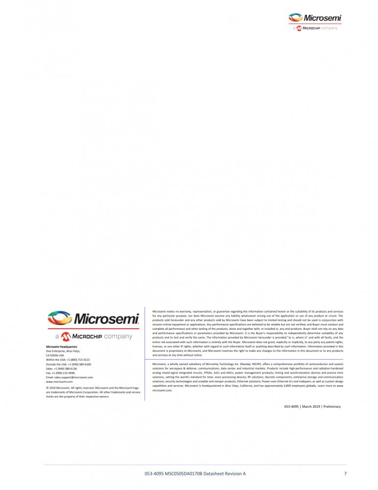 MSC050SDA170B datasheet page 7