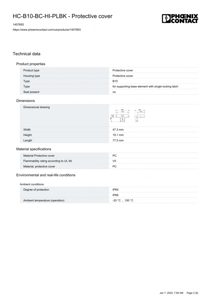 Phoenix Contact 1407693 technical document page 2