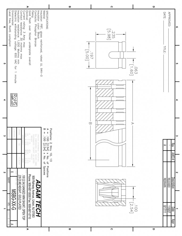 ADAM TECH MSBG-XX-G product drawing
