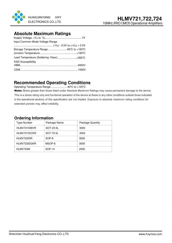 HLMV722IDGKR datasheet page 2