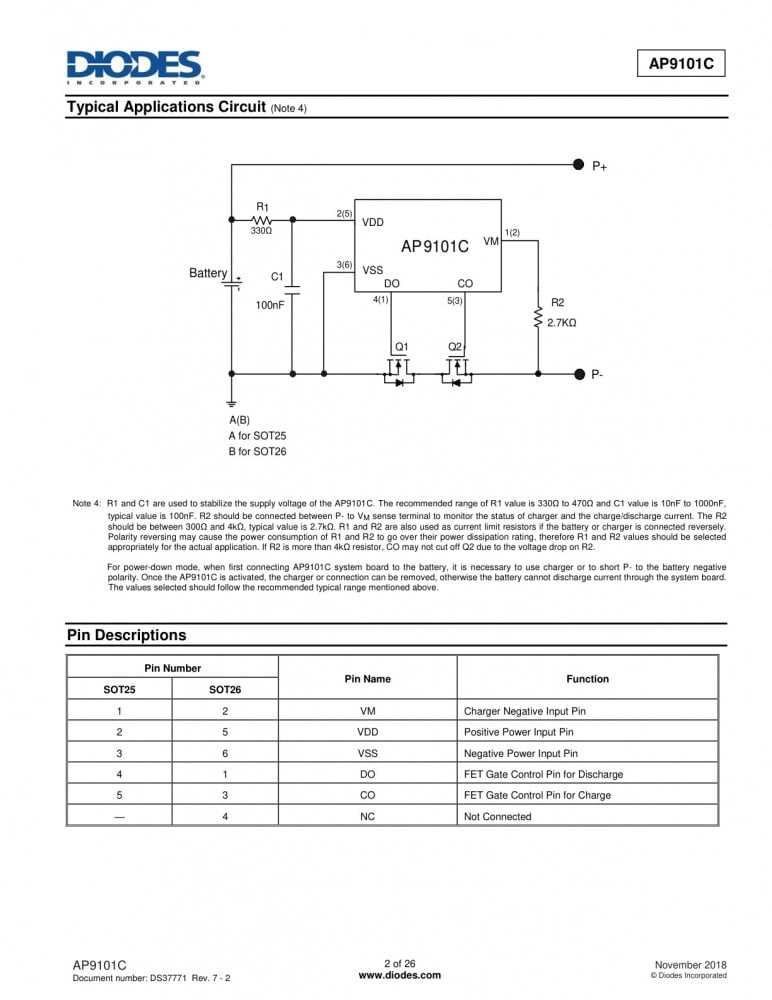 AP9101C datasheet page 2