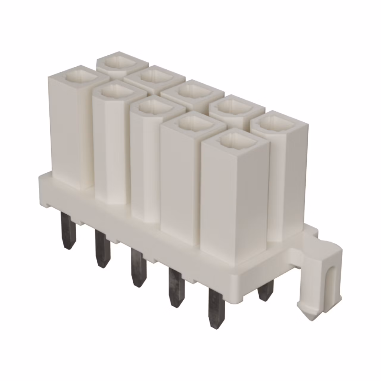 Mini-Fit HCS Receptacle Header, 4.20mm Pitch, Dual Row, Vertical, Blind Mating, with Snap-in Plastic Pegs, 10 Circuits for sale