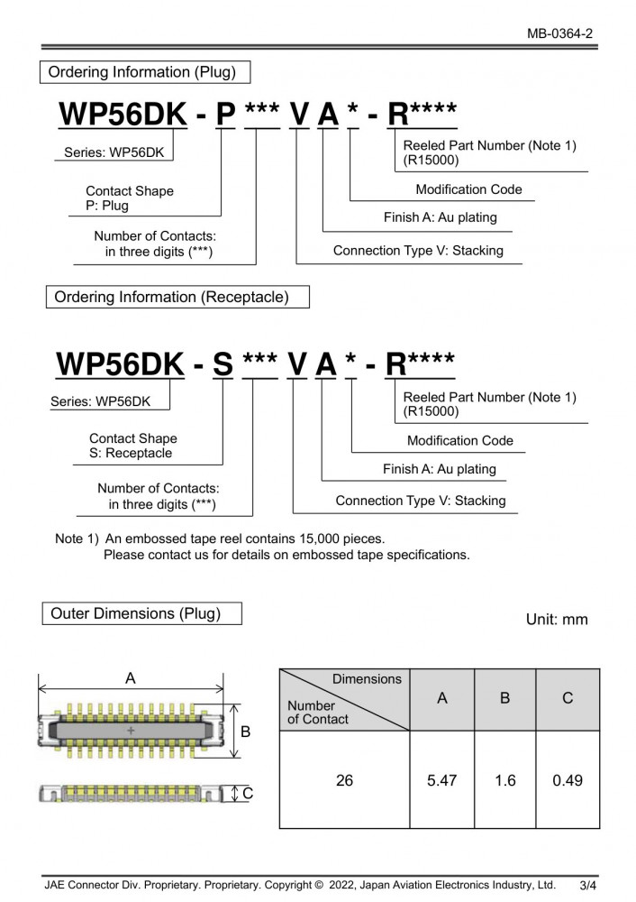 WP56DK Series document page 3