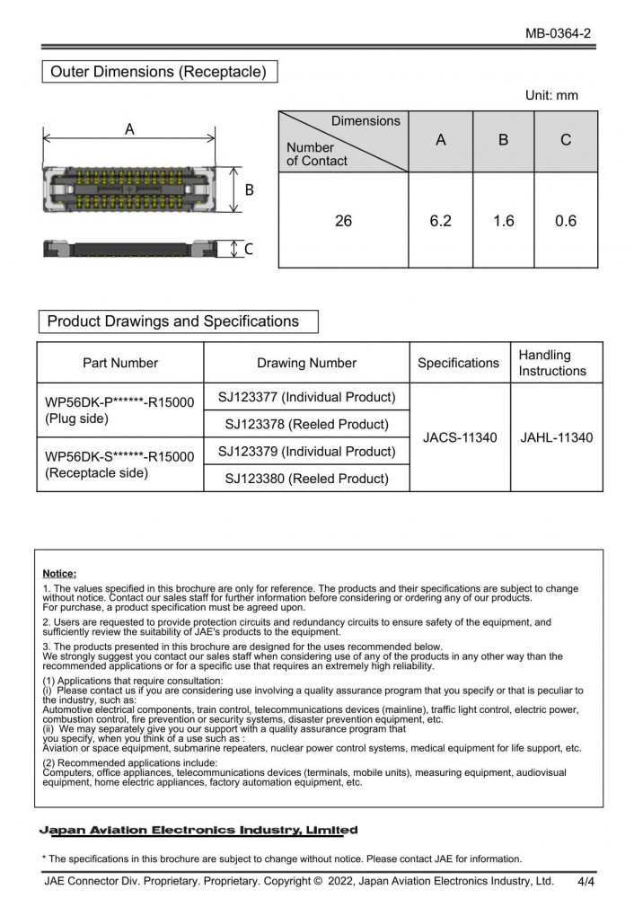 WP56DK Series document page 4