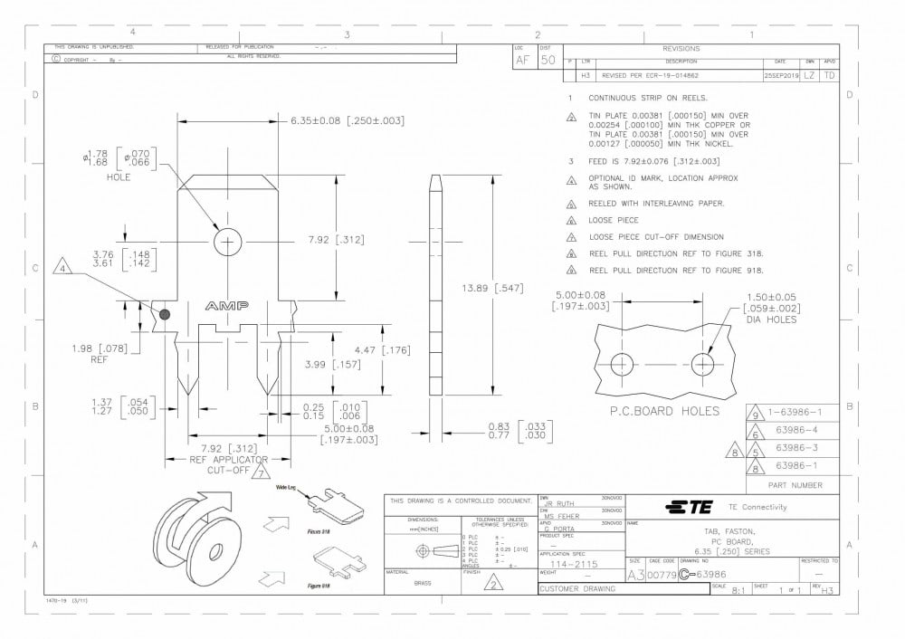 TE Connectivity 63986-1 technical document preview
