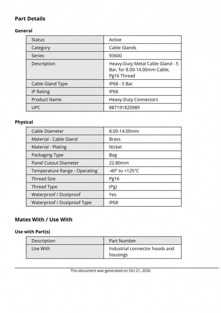 Technical document image 2 for MOLEX 936000016