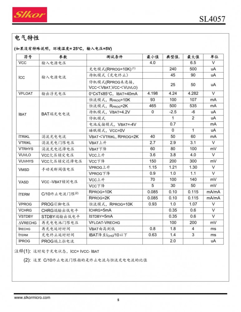 SL4057 datasheet page 5