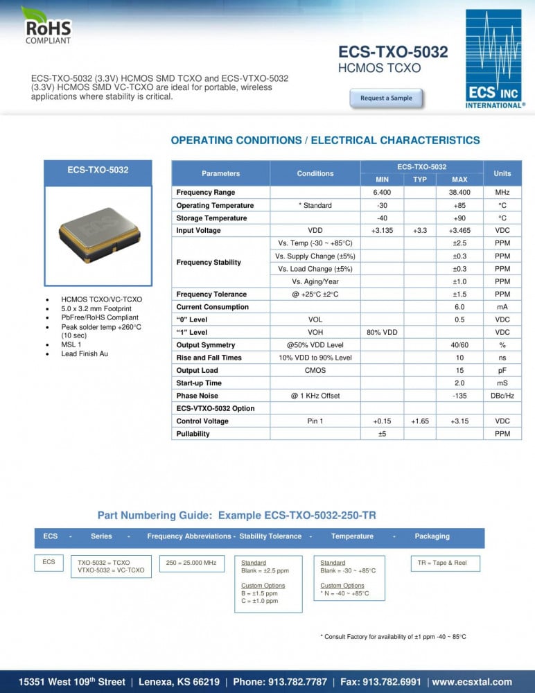 ECS-TXO-5032 technical document page 1