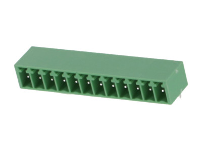 3.50mm Pitch Eurostyle Right-Angle PCB Header, Green Housing, 12 Circuits for sale