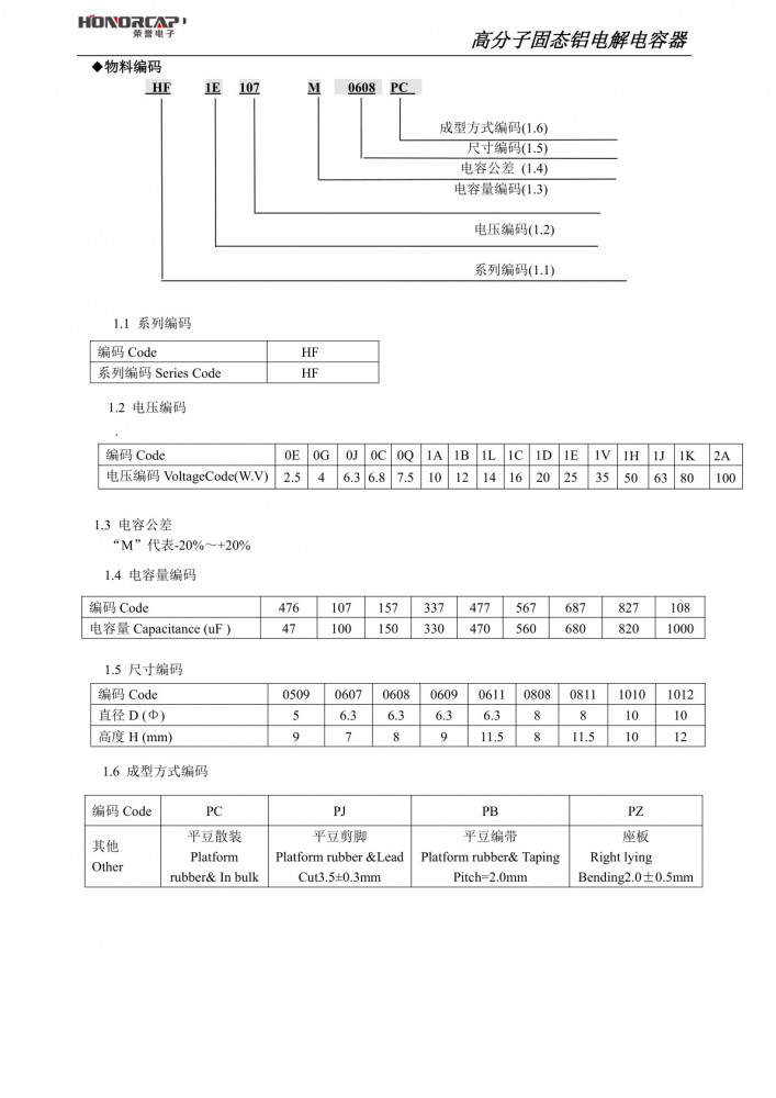 Honor Elec HF series datasheet page 5