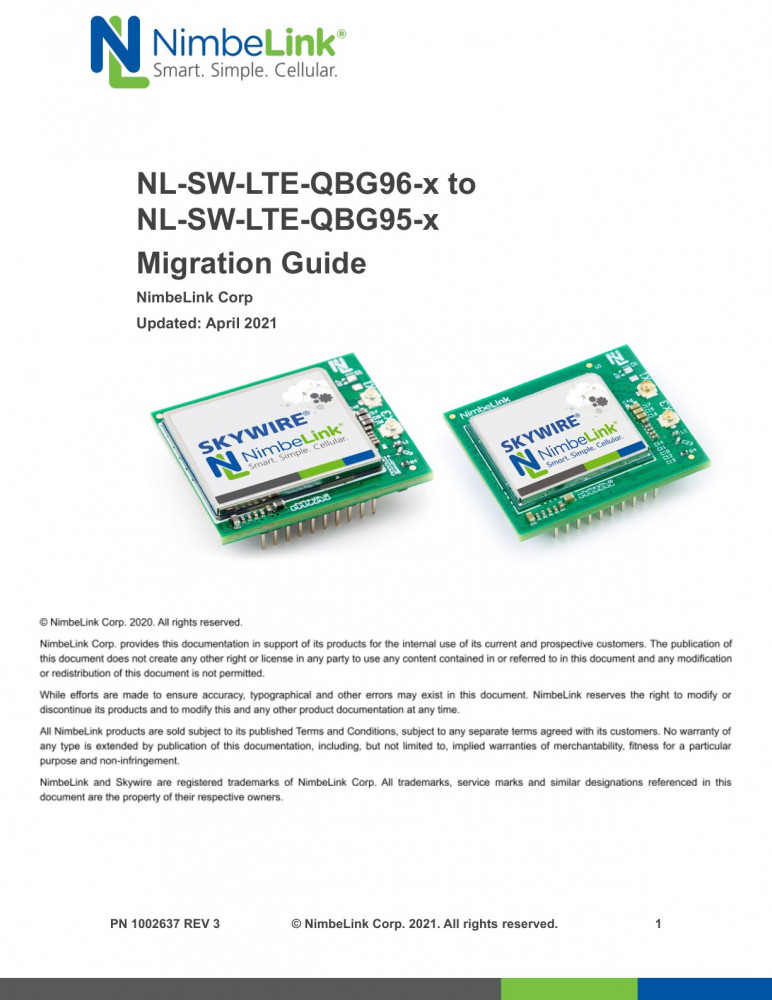 NL-SW-LTE-QBG96 technical document page 1