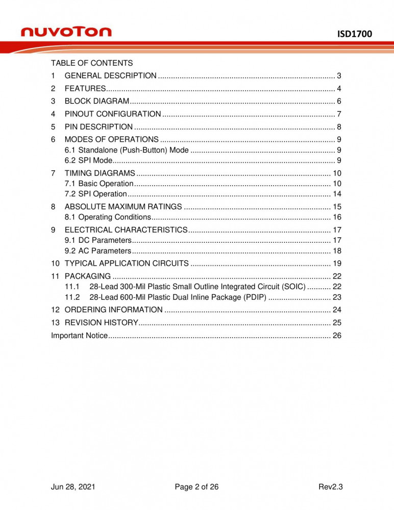 ISD17120SYI datasheet page 2