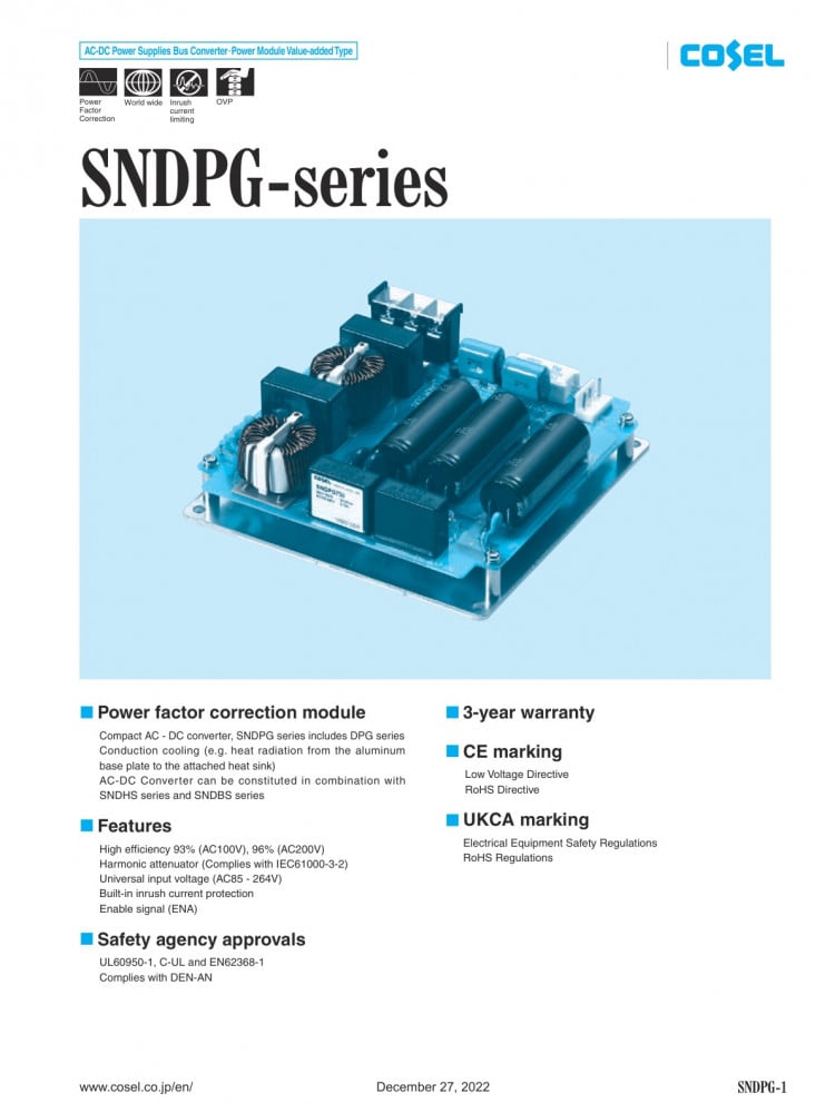 SNDPG750 technical document page 1