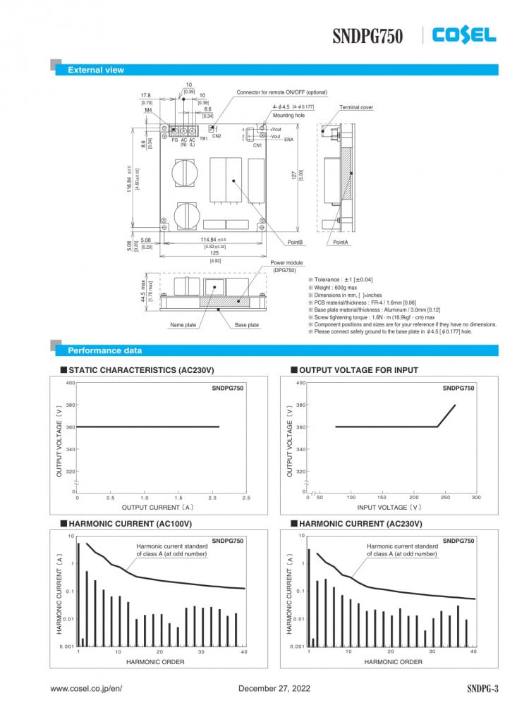 SNDPG750 technical document page 3