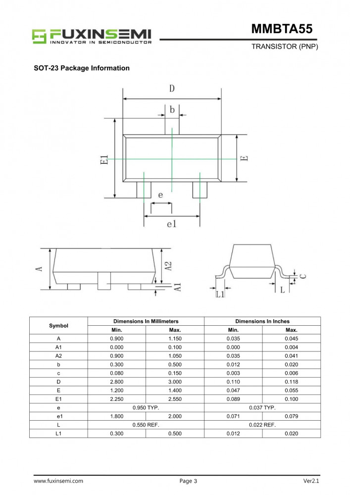 MMBTA55 datasheet page 3