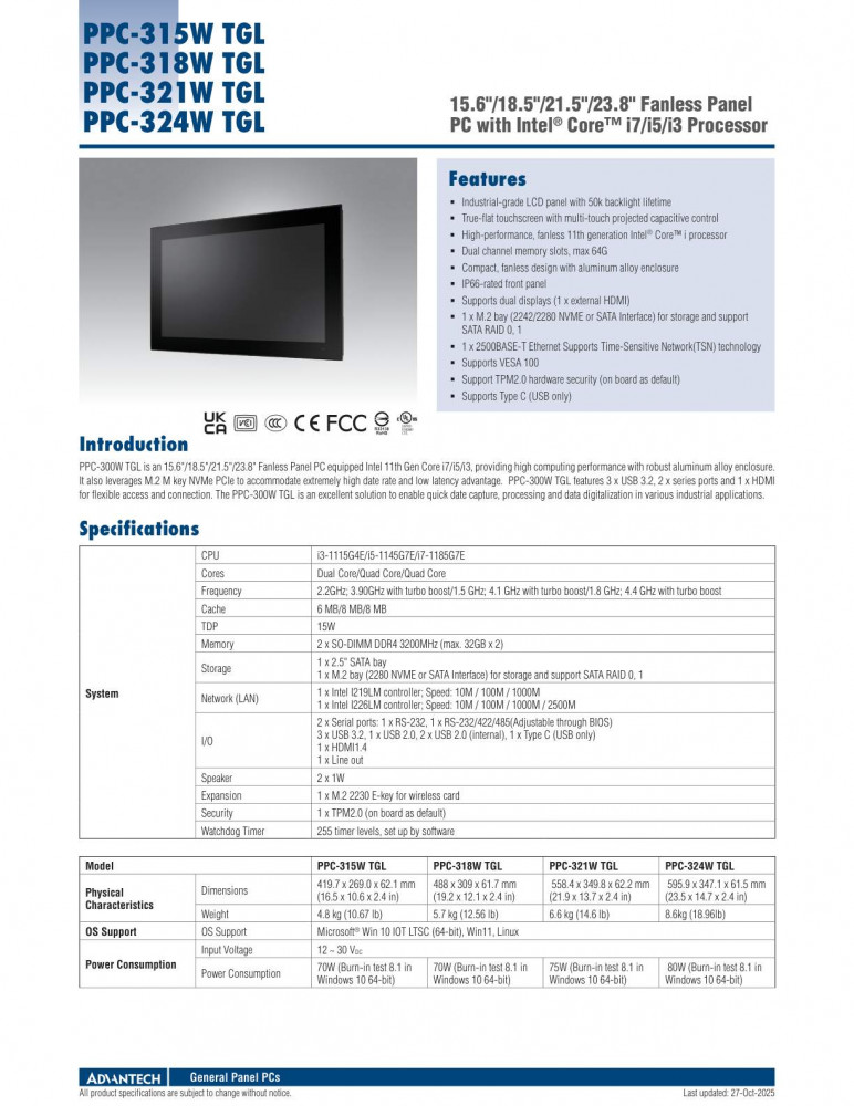 PPC-318W TGL product documentation image 1