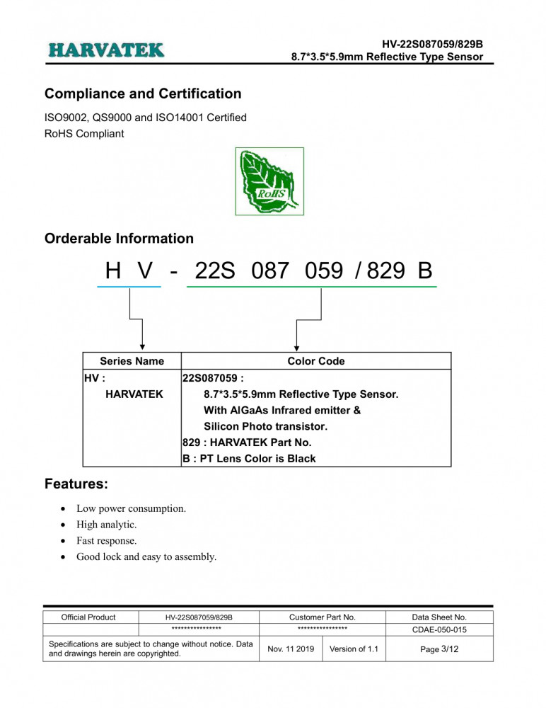 HV-22S087059/829B datasheet page 3
