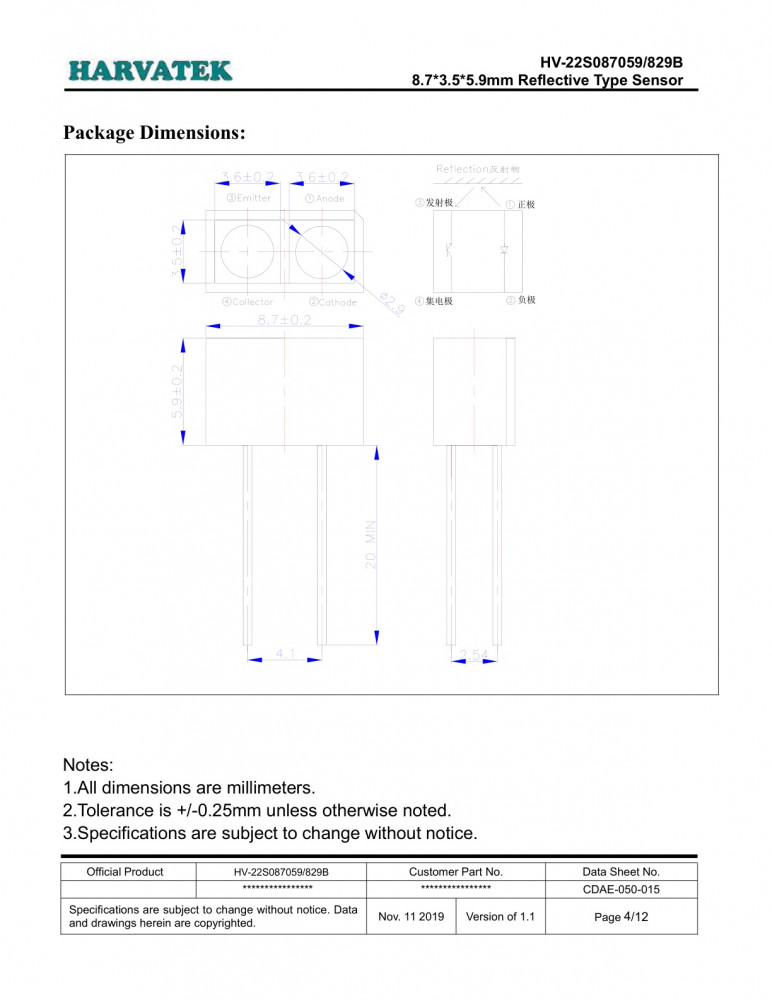 HV-22S087059/829B datasheet page 4