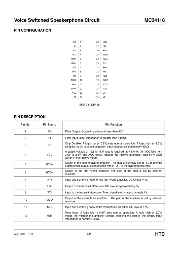 MC34118D datasheet page 4