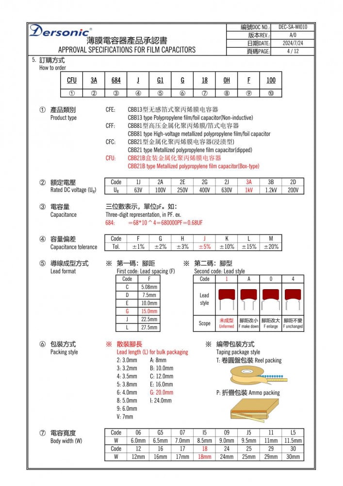 Dersonic approval specification page 5