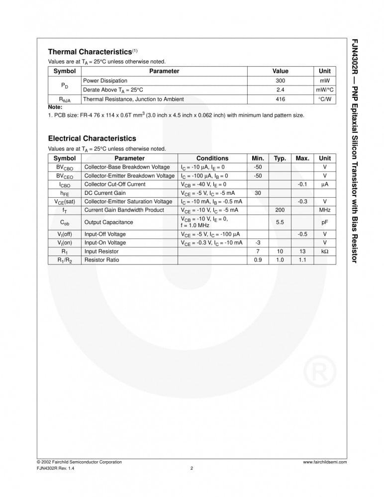 FJN4302RTA datasheet page 2